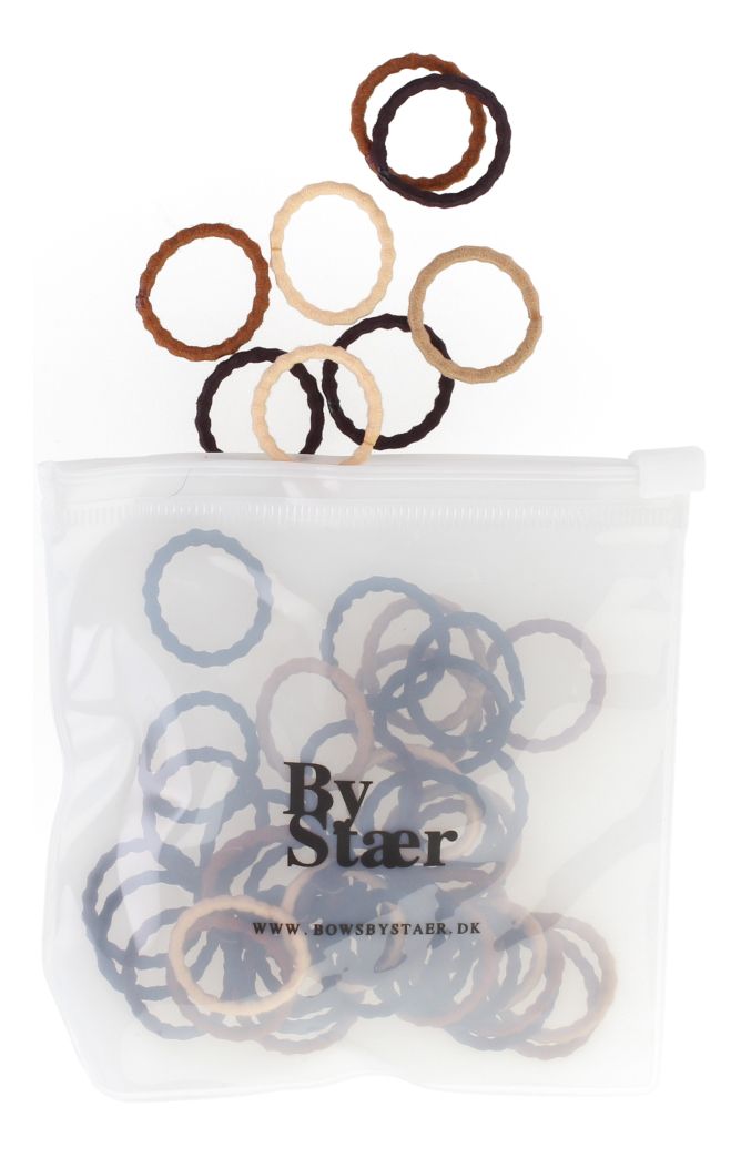 Køb By Stær Mini Hårelastikker Mix 15 - 50 stk. billigt hos Med24.dk