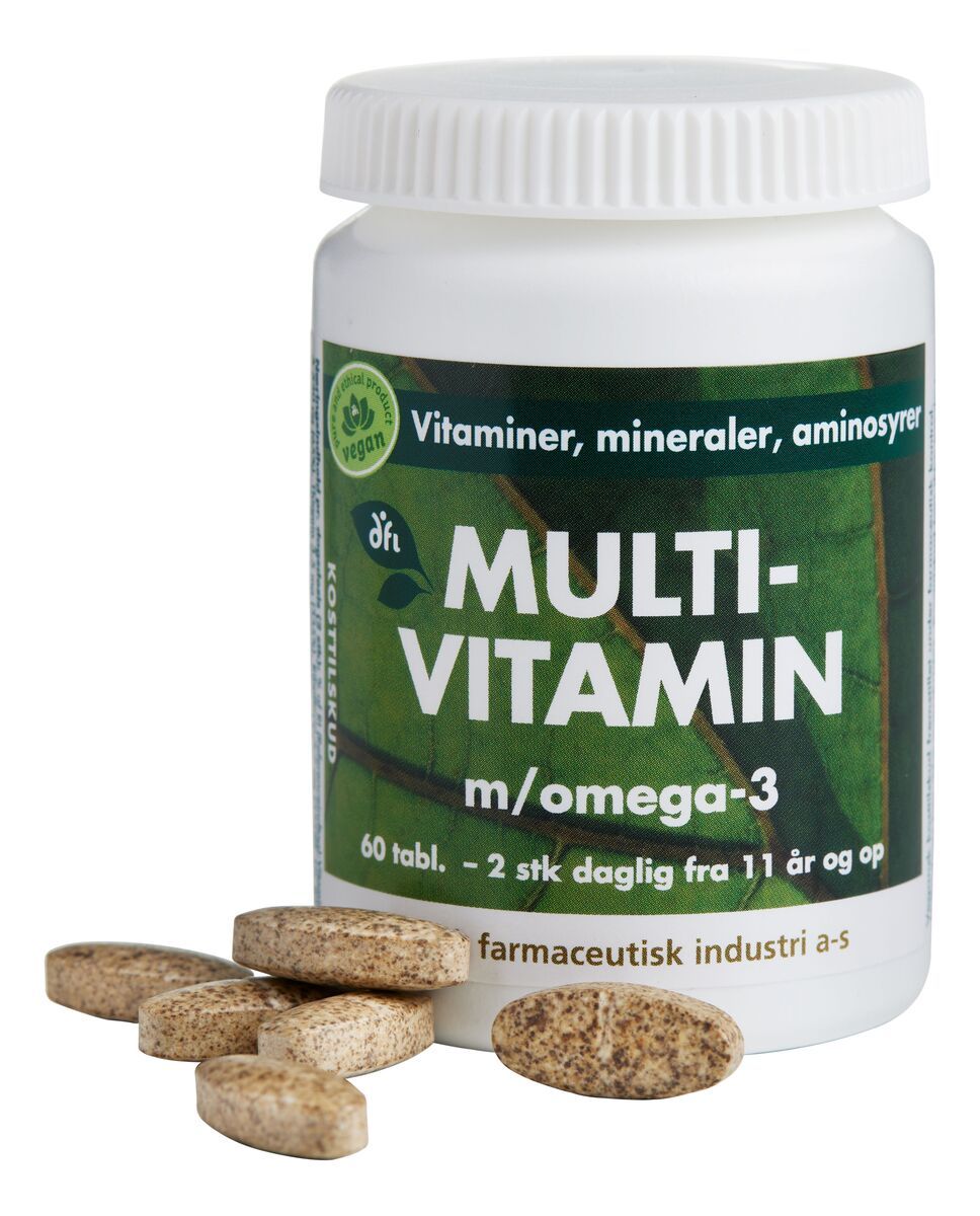 Køb Multivitamin m/omega-3 - 60 tabl. billigt hos Med24.dk