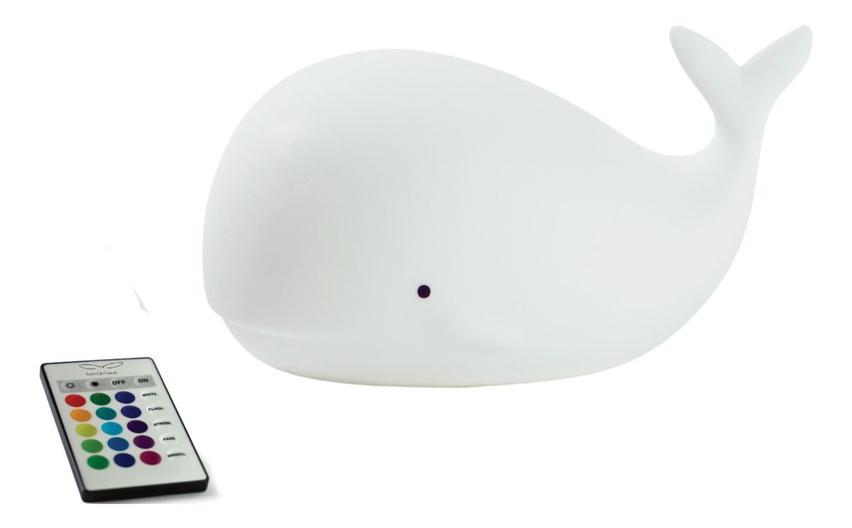 Køb Rabbit & Friends Hval Lampe m. Fjernbetjening Hvid | Med24.dk