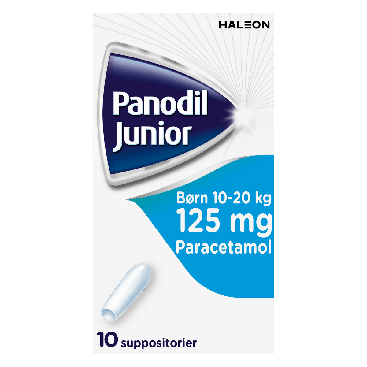 Panodil Junior 125 mg - 10 suppositorier - Med24.dk