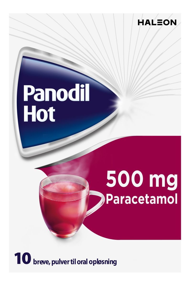 Panodil Hot pulver til oral opl. 500 mg - 10 breve - Med24.dk