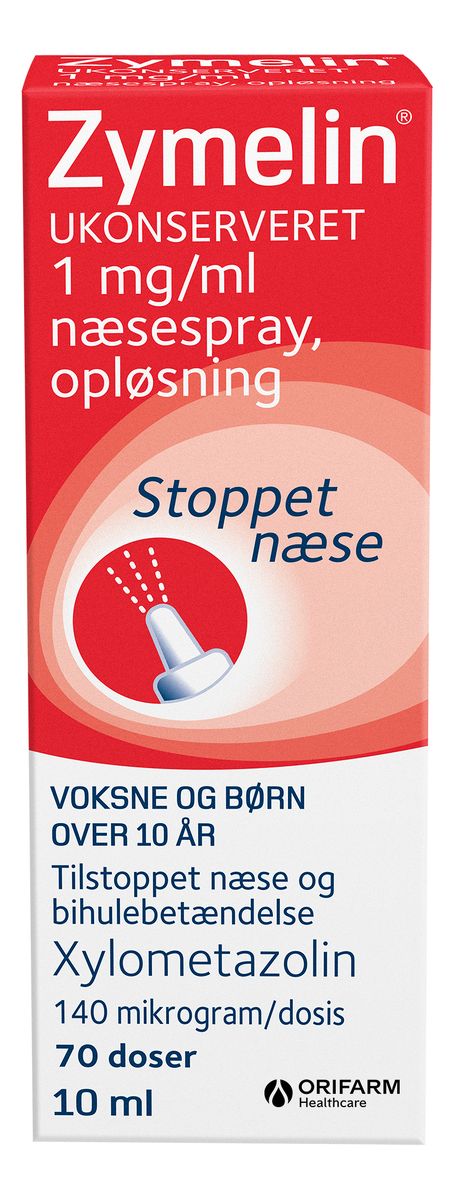 Køb Zymelin Ukonserveret Næsespray 1 mg/ml. - 10 ml.