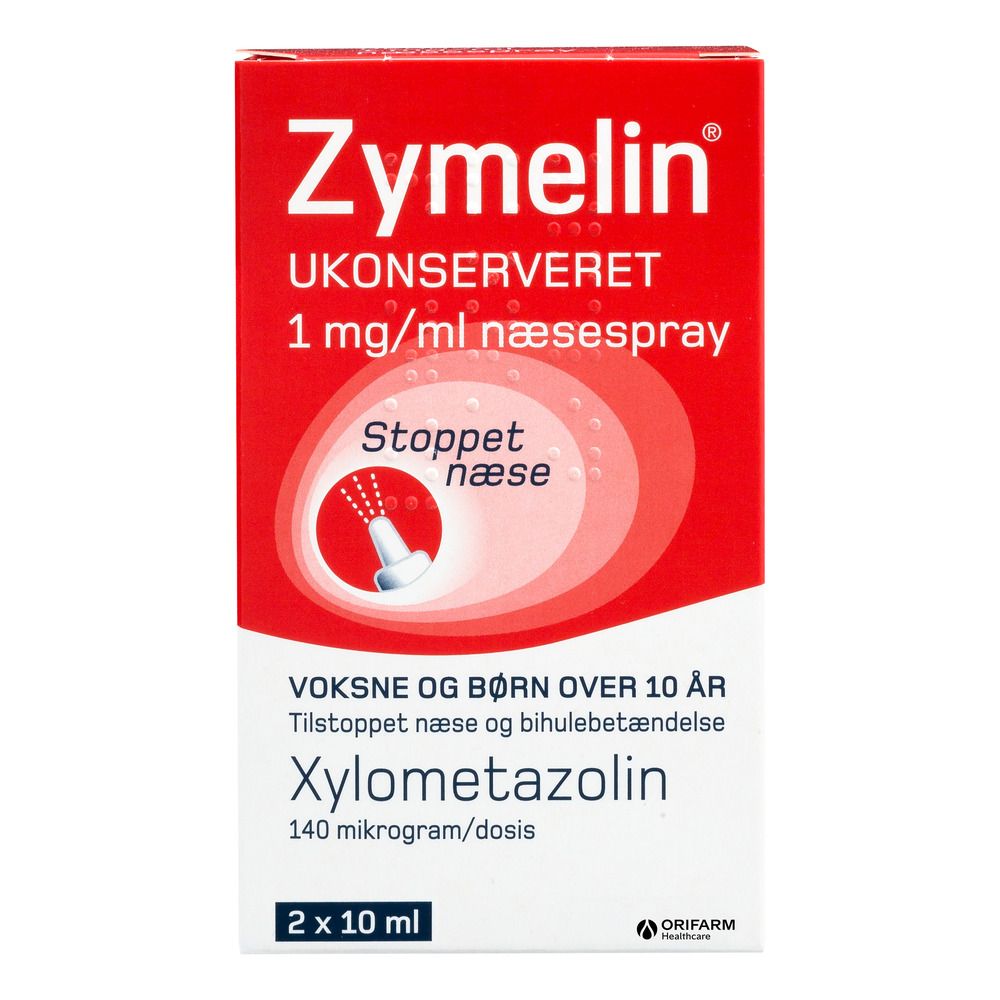 Køb Zymelin Ukonserveret Næsespray 1 mg/ml. - 2 x 10 ml.