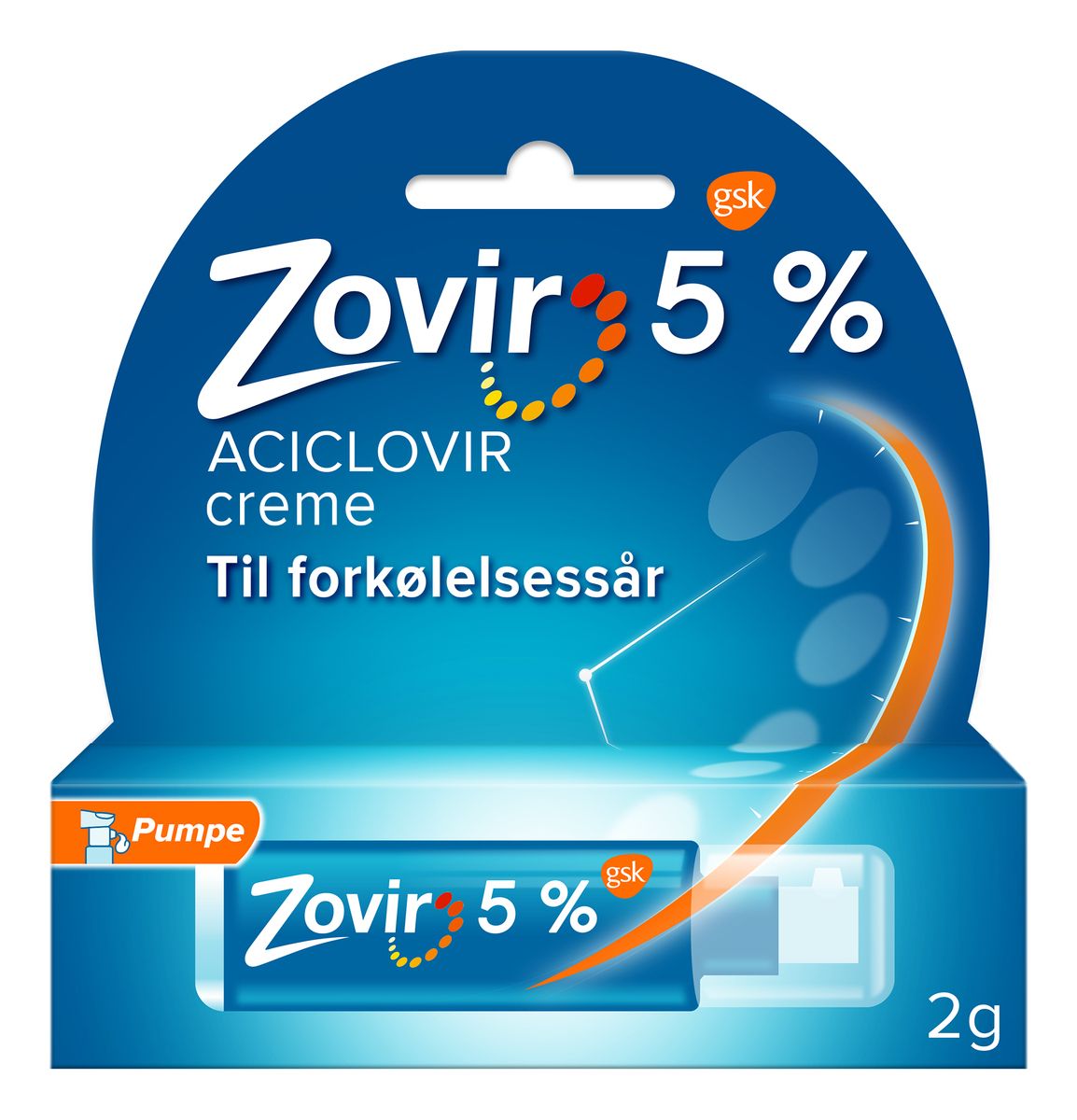 Køb Zovir 5% Creme m. Pumpe - 2 g. billigt hos Med24.dk