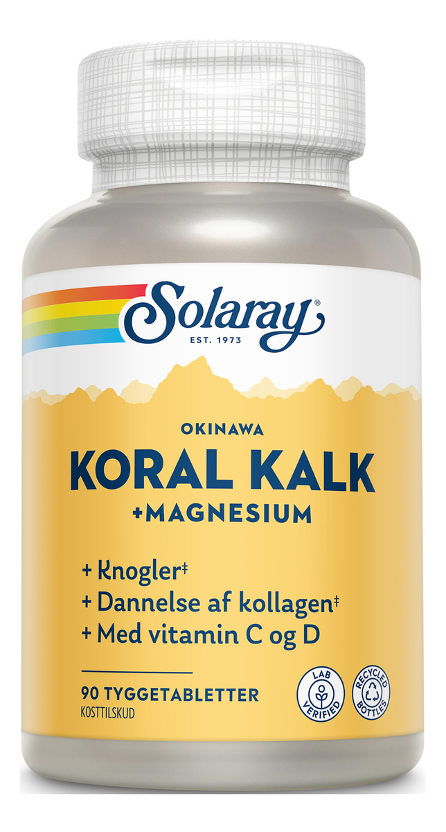 Køb Solaray Koral Kalk + Magnesium - 90 tyggetabl. | Med24.dk
