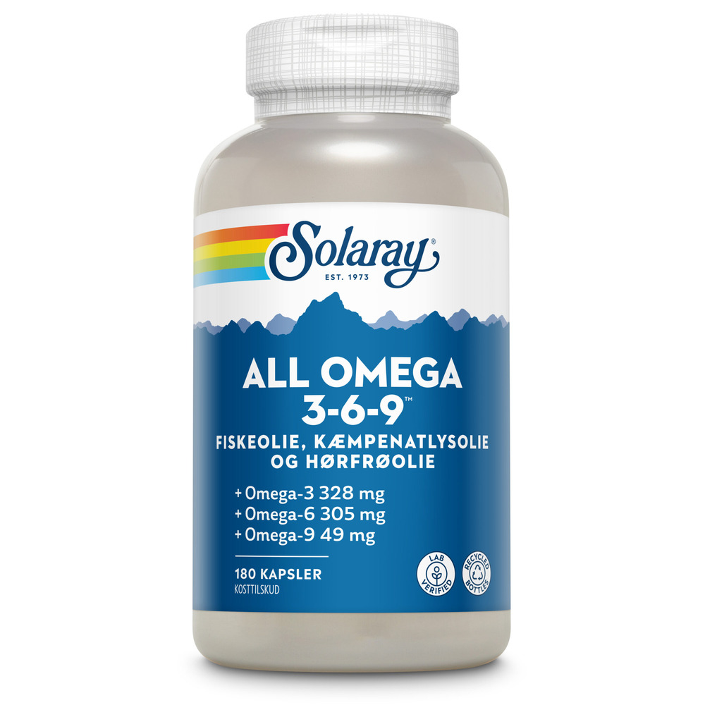 Køb Solaray All Omega 3-6-9 - 180 kaps. billigt hos Med24.dk