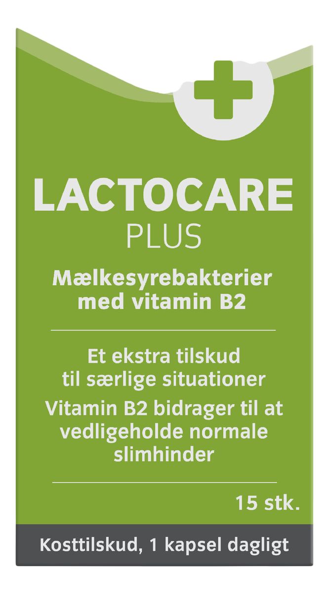 Køb Lactocare Plus m. B2 vitamin - 15 kapsler hos Med24.dk