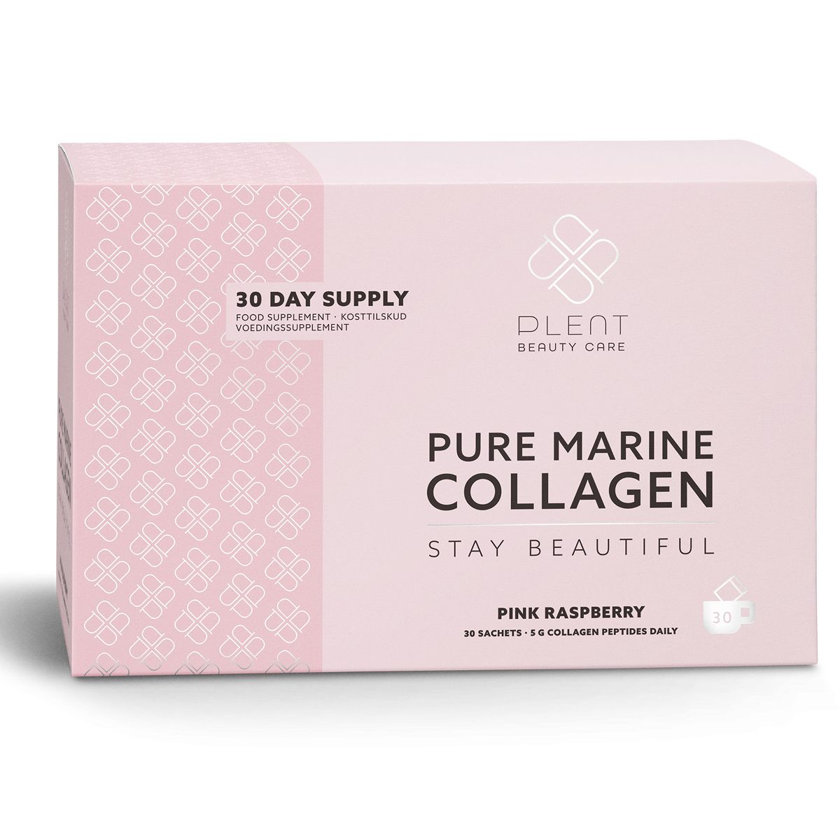 Plent Pure Marine Collagen Pink Raspberry - 30 sachets - Med24.dk