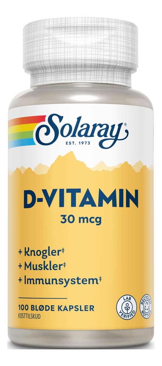 Køb Solaray D-vitamin 30 µg - 100 kaps. billigt hos Med24.dk