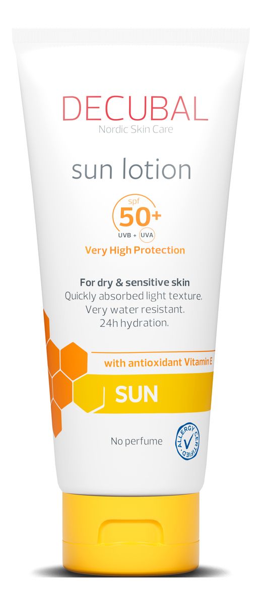 Køb Decubal Sun Lotion SPF 50+ - 180 ml. hos Med24.dk