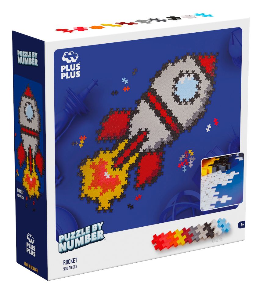 Køb Plus-Plus Puzzle By Number Rocket - 500 stk. hos Med24.dk