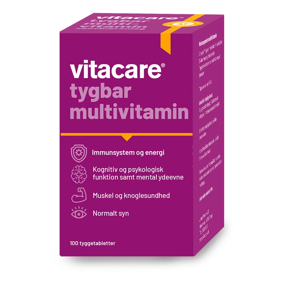 Køb VitaCare Tygbar Multivitamin 100 tab hos Med24.dk