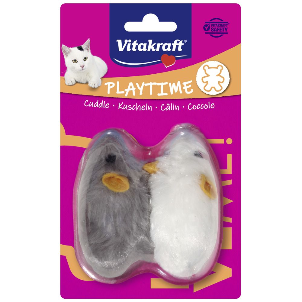 Køb Vitakraft Plysmus med lyd - pakke med 2 stk. billigt hos Med24.dk