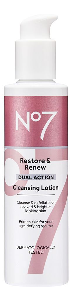 Køb No7 Restore & Renew Cleansing Lotion - 200 ml. hos Med24.dk
