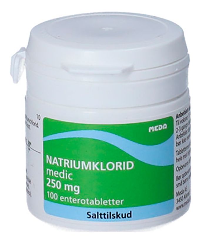 Køb Natriumklorid 250 mg - 100 tabl. - billigt hos Med24.dk
