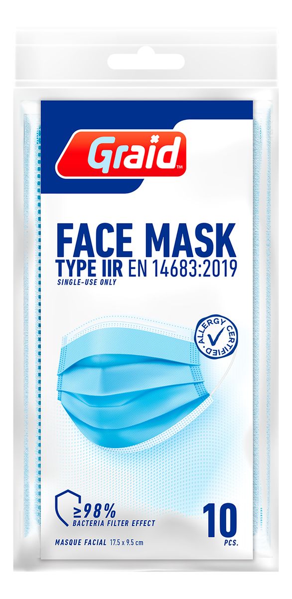 Køb Graid Mundbind Type IIR - 10 stk. billigt hos Med24.dk