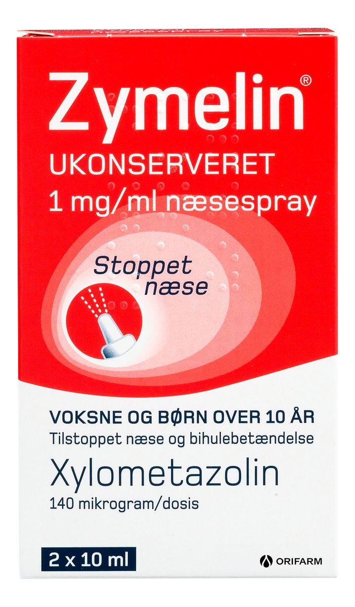 Køb Zymelin Ukonserveret Næsespray 1 mg/ml. - 2 x 10 ml.
