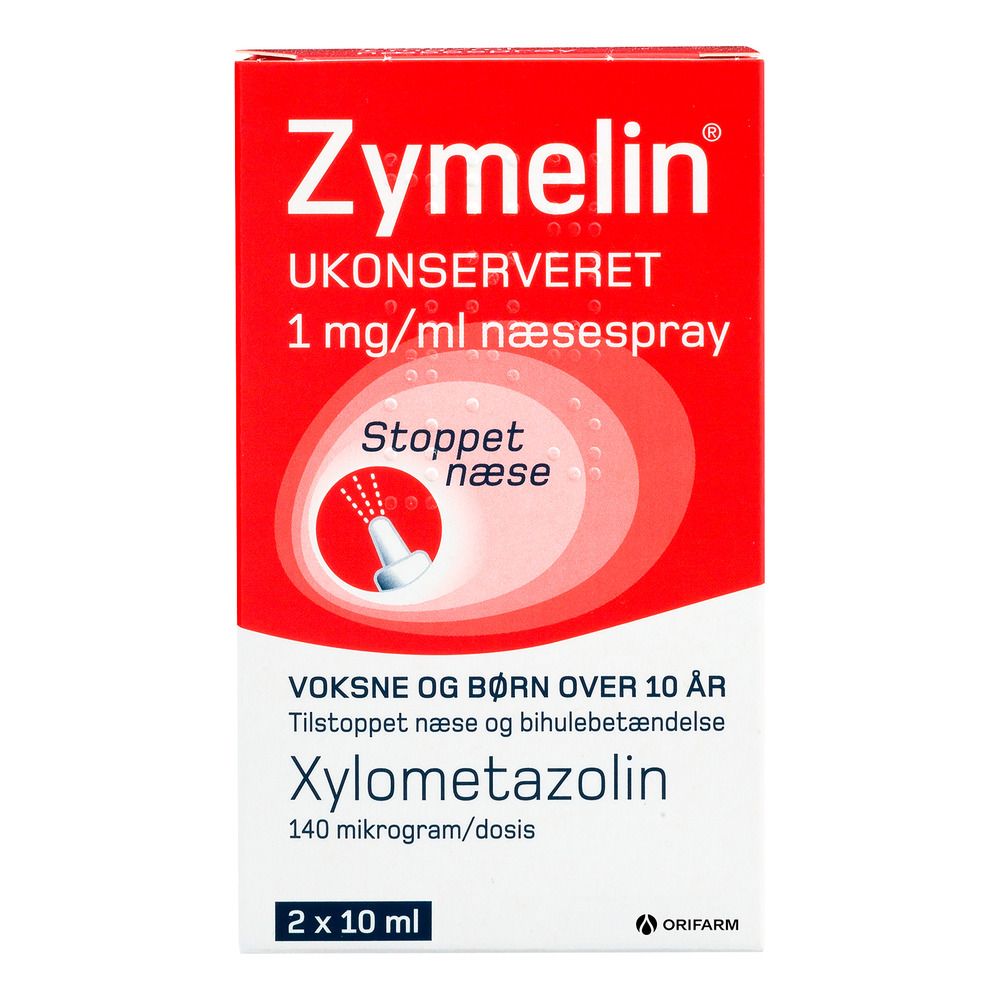 Køb Zymelin Ukonserveret Næsespray 1 mg/ml. - 2 x 10 ml.