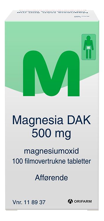 Magnesia 500mg - 100 stk - Med24.dk