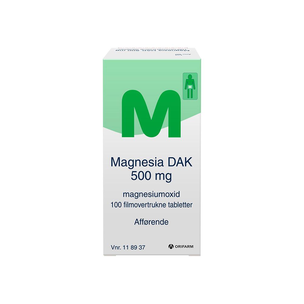 Magnesia 500mg - 100 stk - Med24.dk
