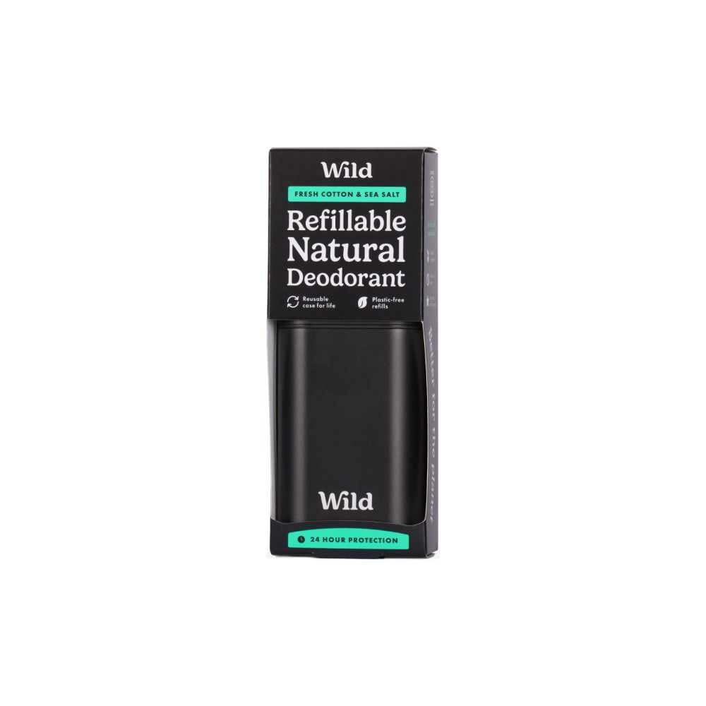 Køb Wild Refillable Natural Deodorant Fresh Cotton & Sea Salt Black