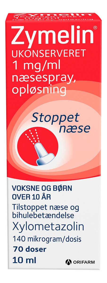 Køb Zymelin Ukonserveret Næsespray 1 mg/ml. - 10 ml.