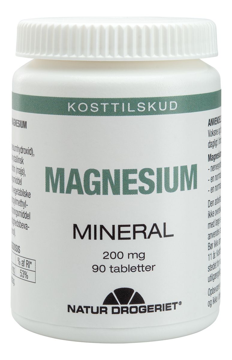 Køb Natur-Drogeriet Magnesium 200 mg - 90 tabl. hos Med24.dk