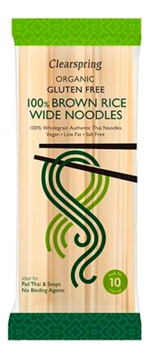 Køb Clearspring Brun Ris Nudler Wide Ø - 200 g. | Med24.dk