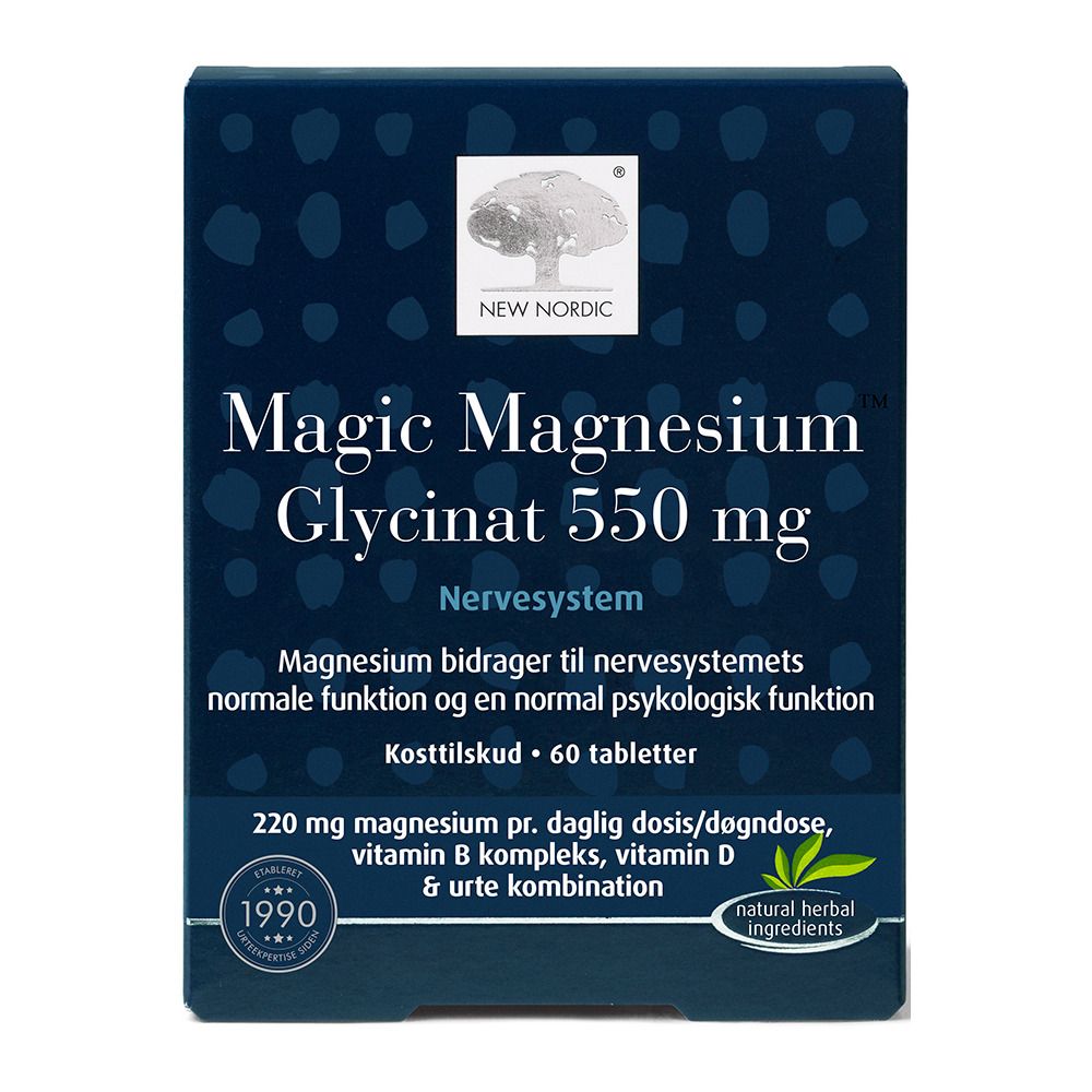 Køb New Nordic Magic Magnesium Glycinate - 60 tabl. hos Med24.dk