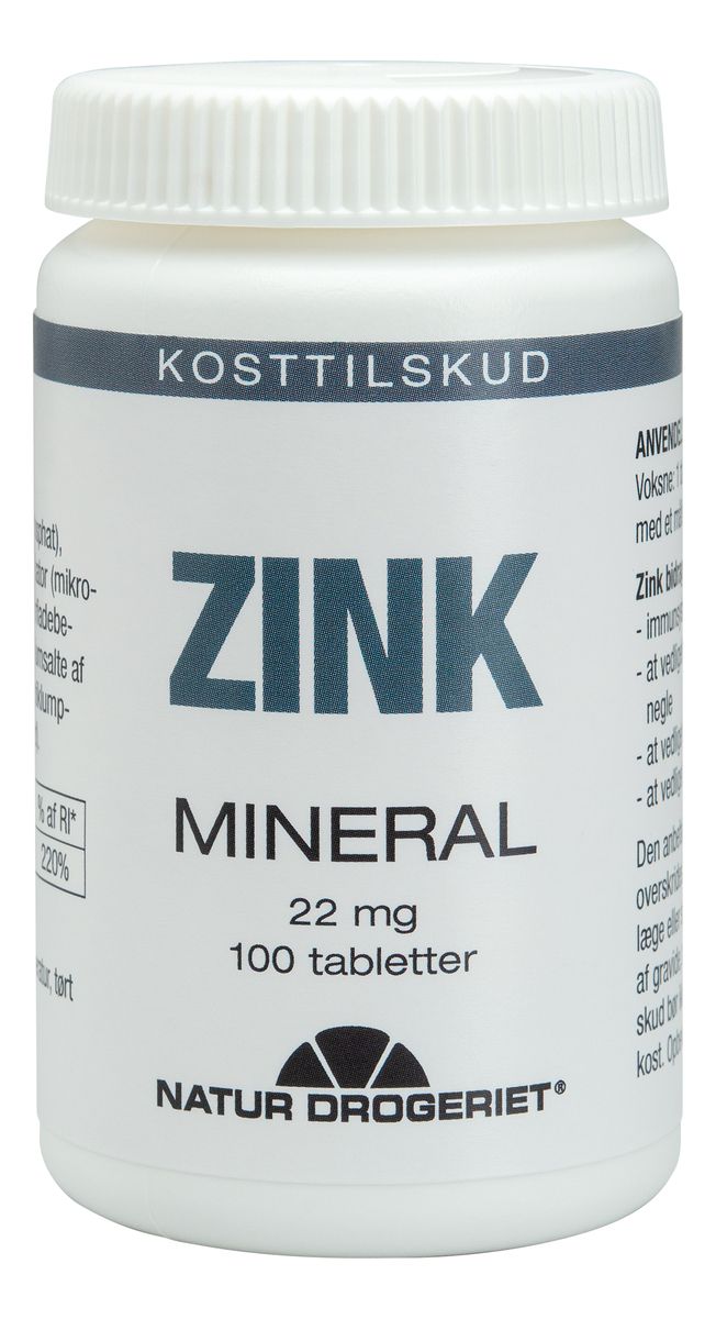 Køb Natur-Drogeriet Zink 22 mg - 100 stk. hos Med24.dk