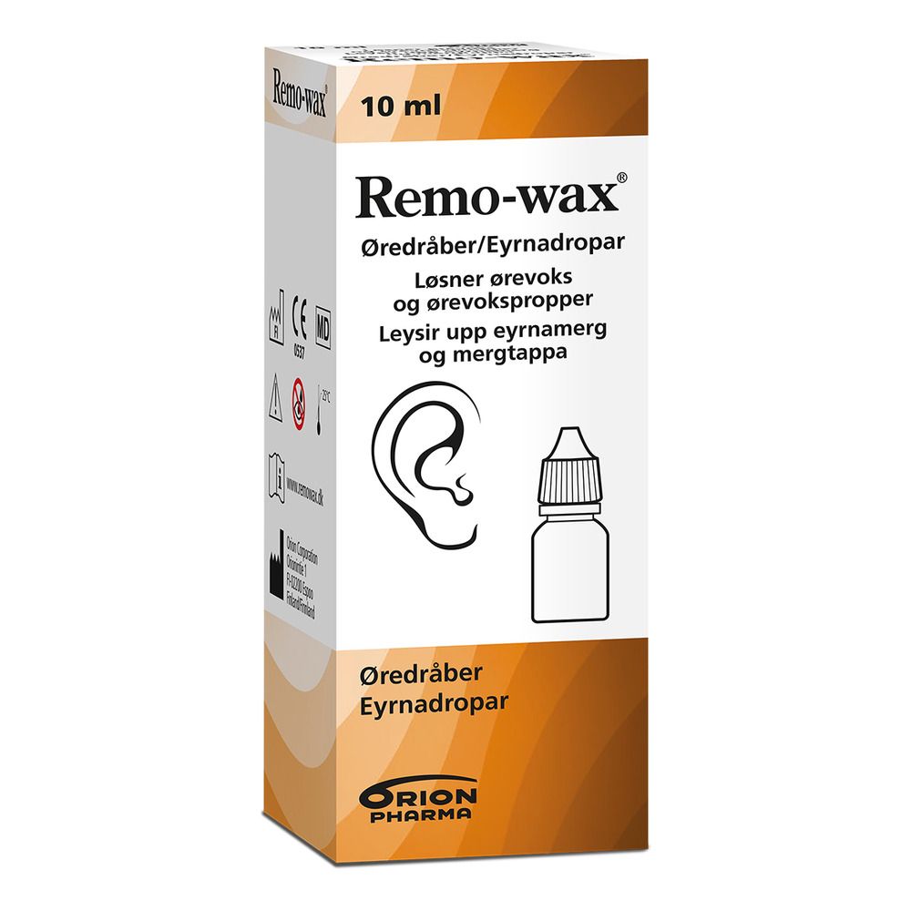 Remo-wax øredråber uden sprøjte - 10ml - Med24.dk