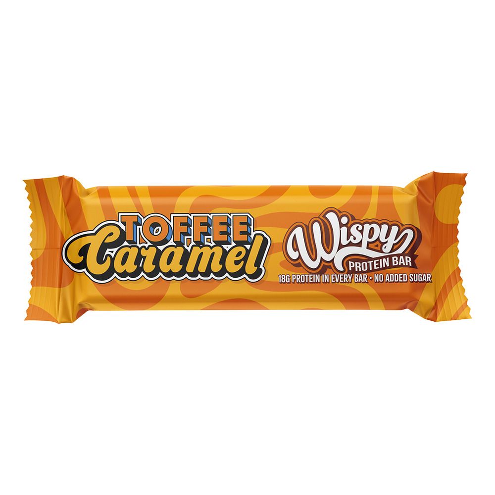 Køb Wispy Protein Bar Toffee Caramel - 55 g. | Med24.dk