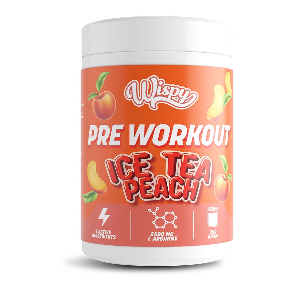 Køb Wispy Pre Workout Ice Tea Peach - 350 g. | Med24.dk