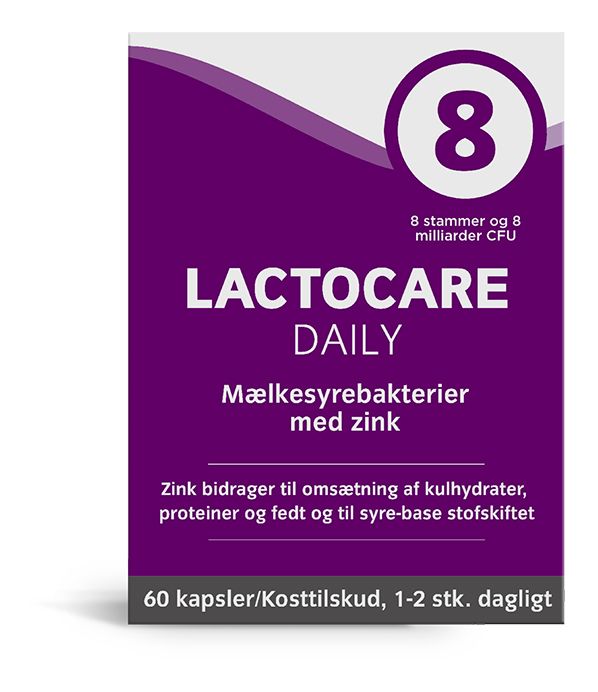 Køb Lactocare Daily m. zink - 60 kapsler hos Med24.dk