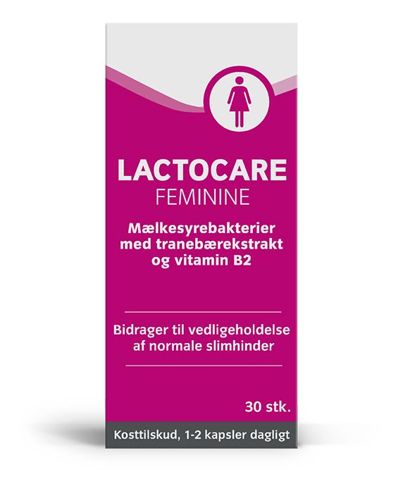 Køb Lactocare Feminine med B2 vitamin - 30 kapsler hos Med24.dk