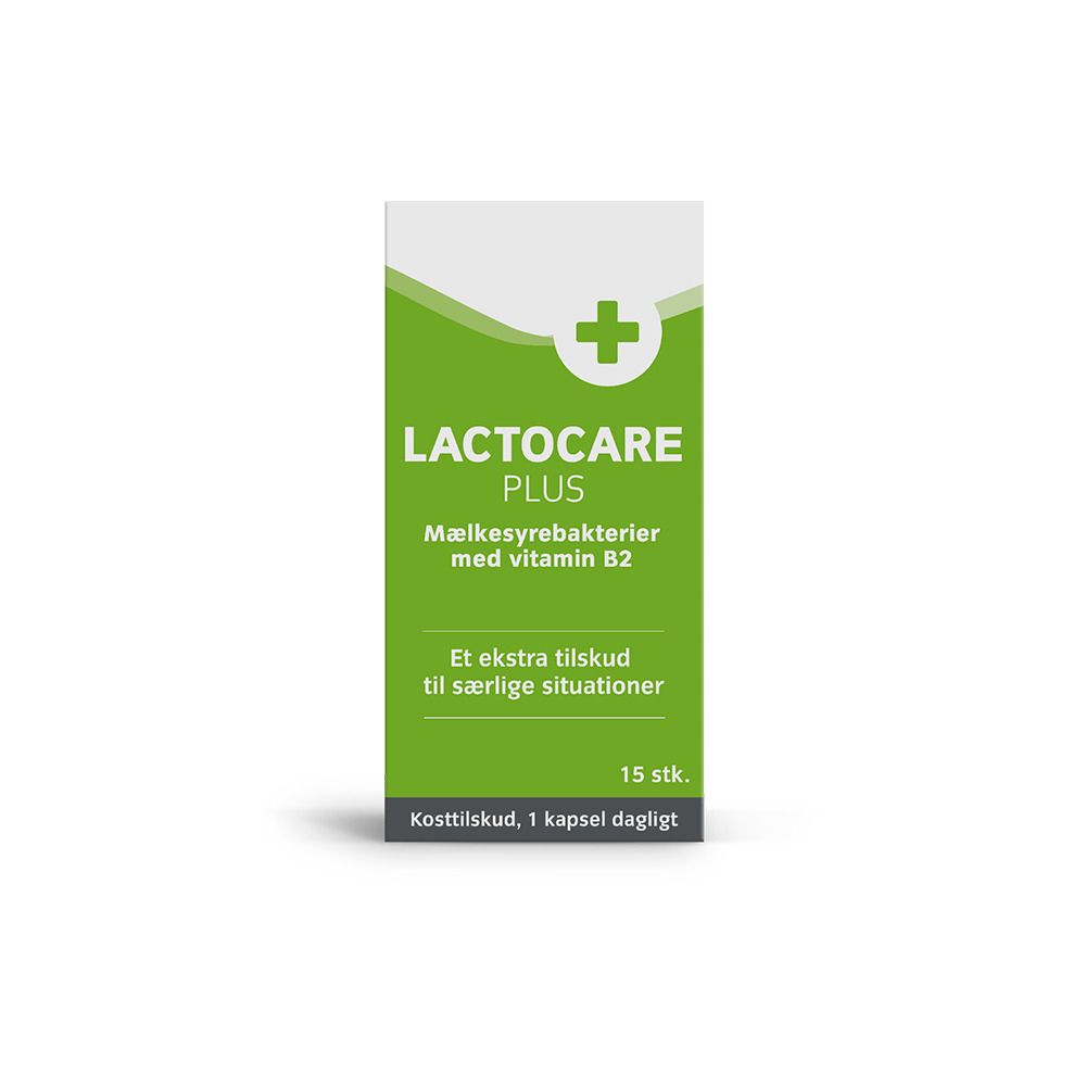 Køb Lactocare Plus m. B2 vitamin - 15 kapsler hos Med24.dk