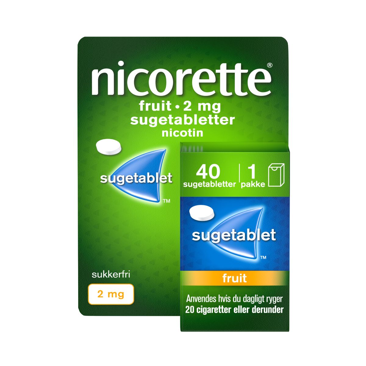 Køb Nicorette Sugetabletter Fruit 2 mg - 40 sugetabl. | Med24.dk