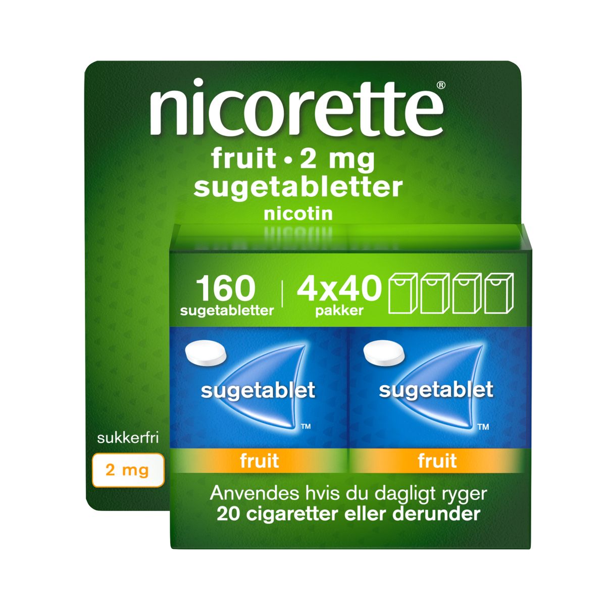 Køb Nicorette Sugetabletter Fruit 2 mg - 160 sugetabl. | Med24.dk