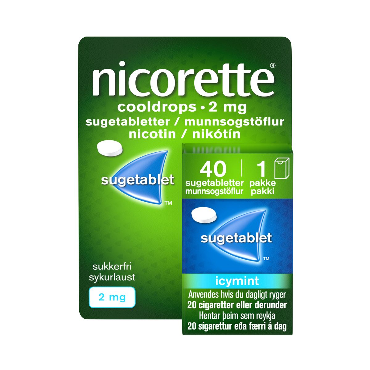 Køb Nicorette Sugetabletter Cooldrops 2 mg 40 sugetabl. | Med24.dk