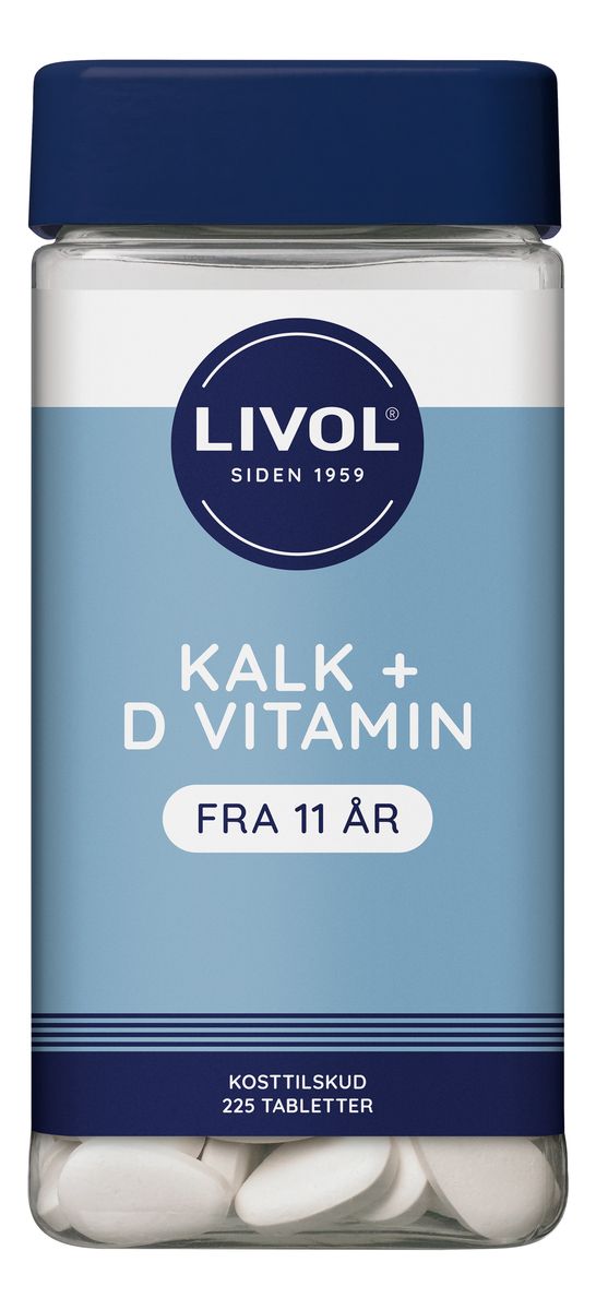 Køb Livol Kalk + D3 vitamin - 225 tabl. billigt hos Med24.dk