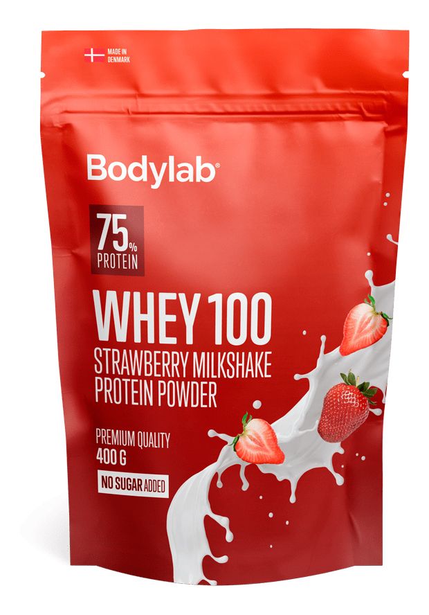 Køb Bodylab Whey 100 Strawberry Milkshake - 400 g. hos Med24.dk