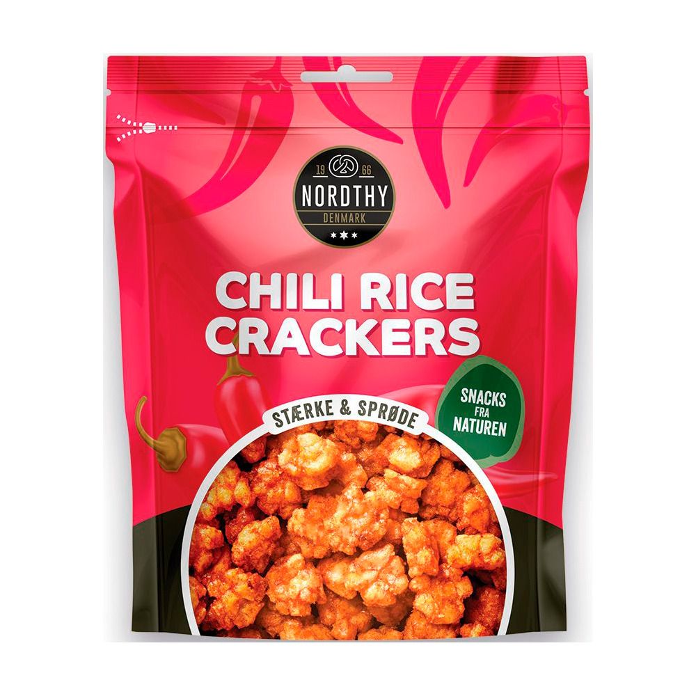Køb Nordthy Chili Rice Crackers - 80 g. billigt hos Med24.dk