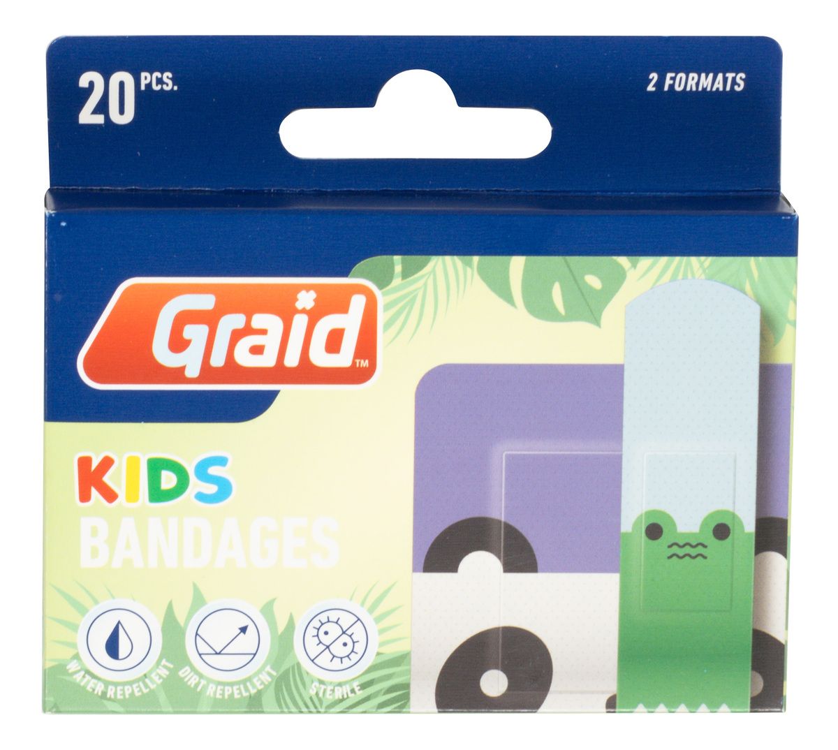 Køb Graid Kids Plaster Panda & Krokodille - 20 stk. hos Med24.dk