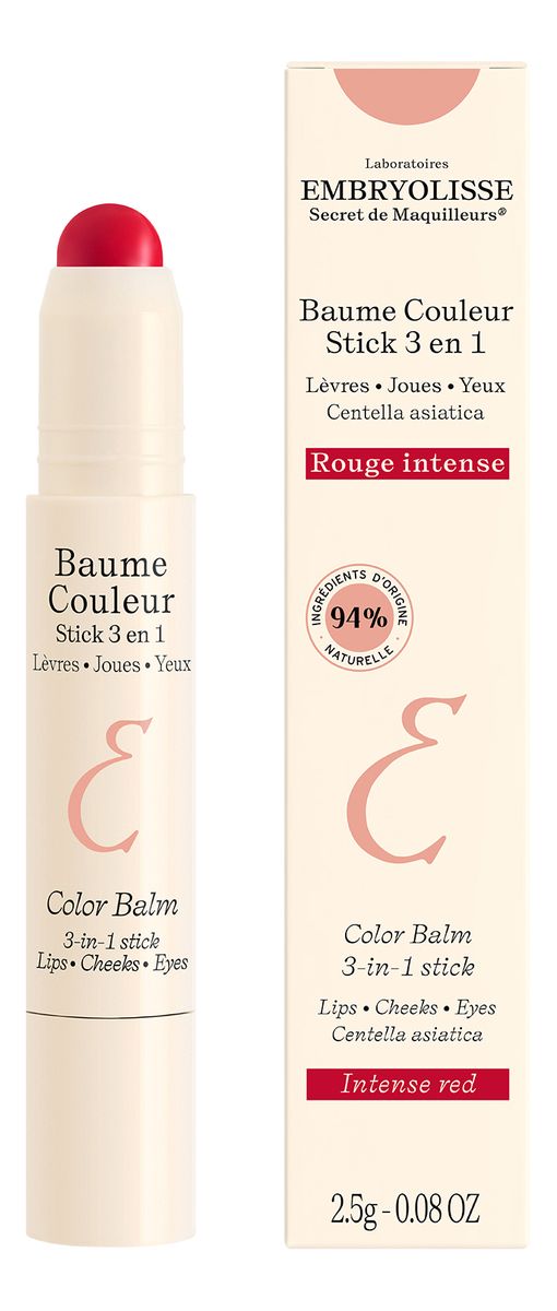 Embryolisse Color Balm 3-In-1 Stick Intense Red - 2,5 ml. | Med24.dk