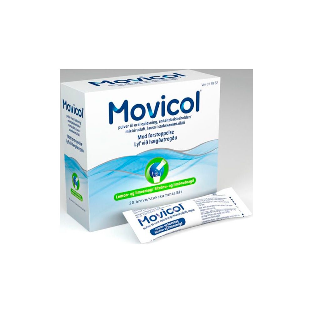 Køb Movicol Lime-Citron - 20 breve hos Med24.dk