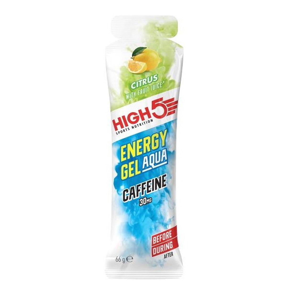 Køb High5 Energy Gel Aqua Caffeine Citrus - 66 g. hos Med24.dk