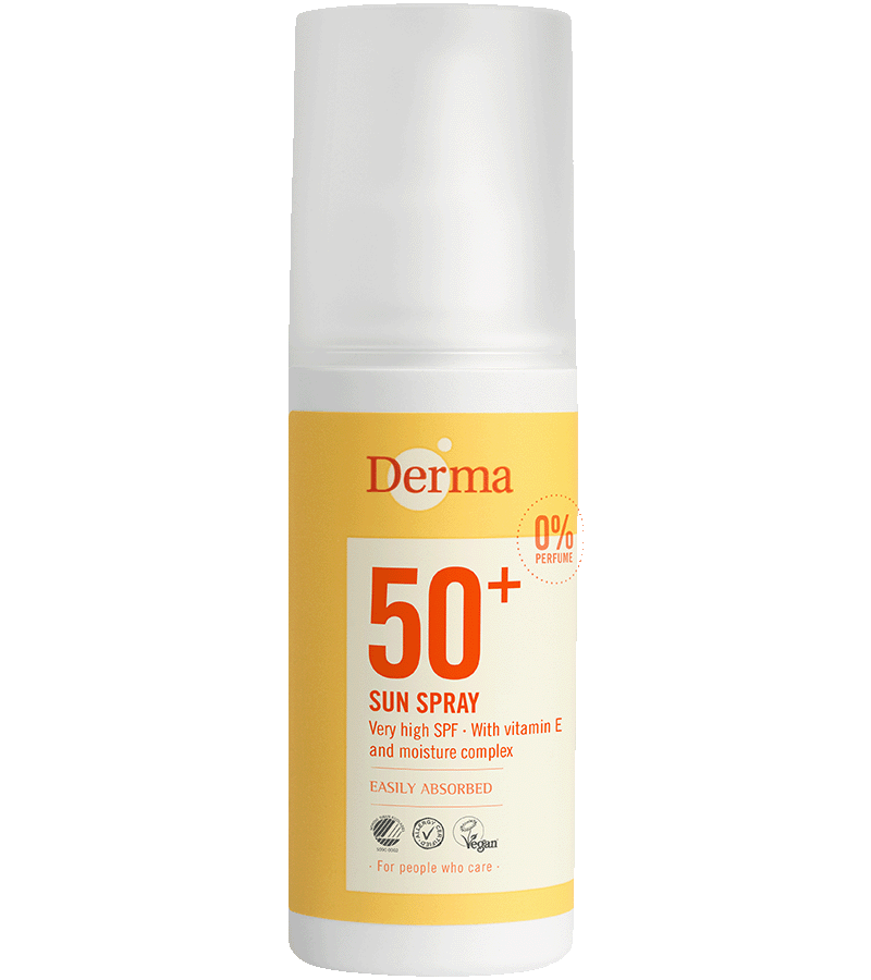Køb Derma Sun Solspray SPF50+ - 150 ml. billigt hos Med24.dk