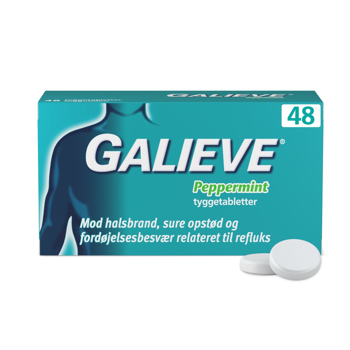 Galieve Peppermint tyggetabletter - 48 stk - Med24.dk