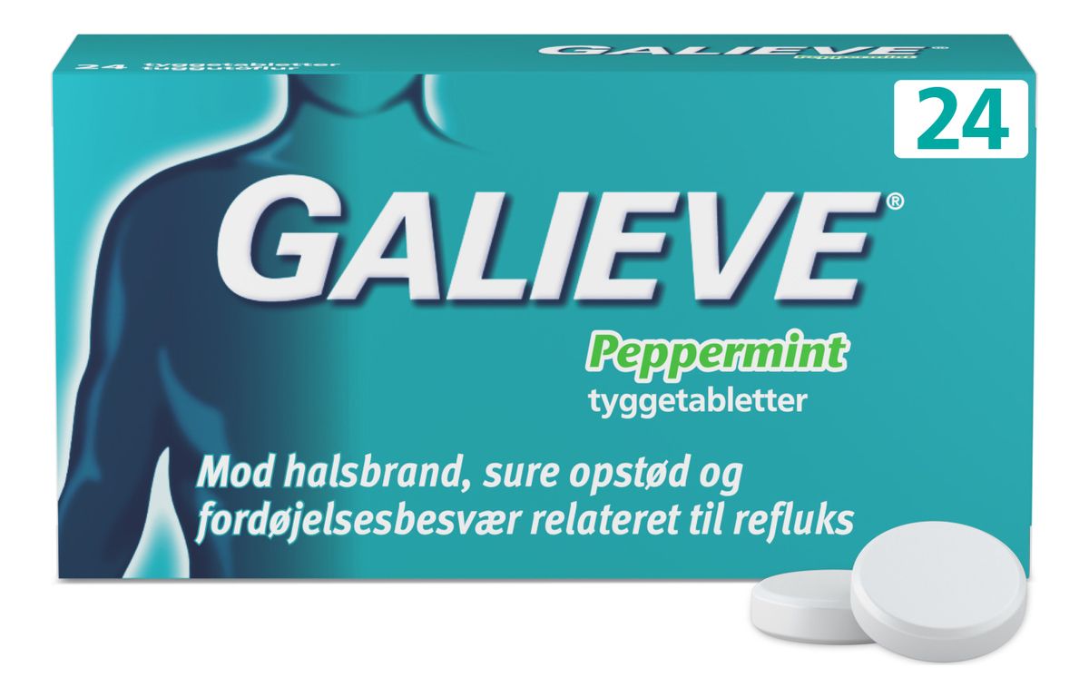 Galieve Peppermint tyggetabletter - 24 stk - Med24.dk