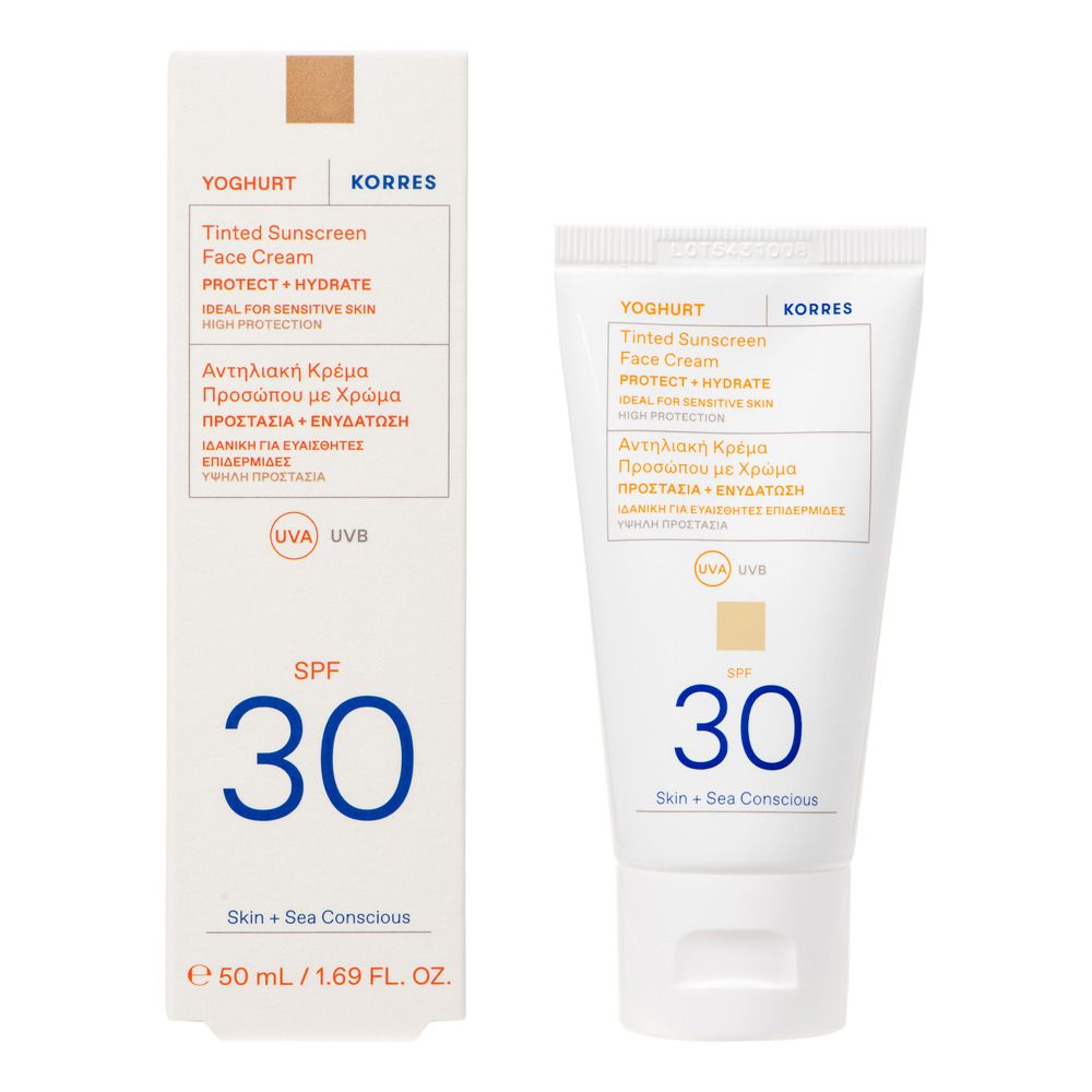 Køb Korres Yoghurt Tinted Sunscreen Face Cream SPF30 | Med24.dk